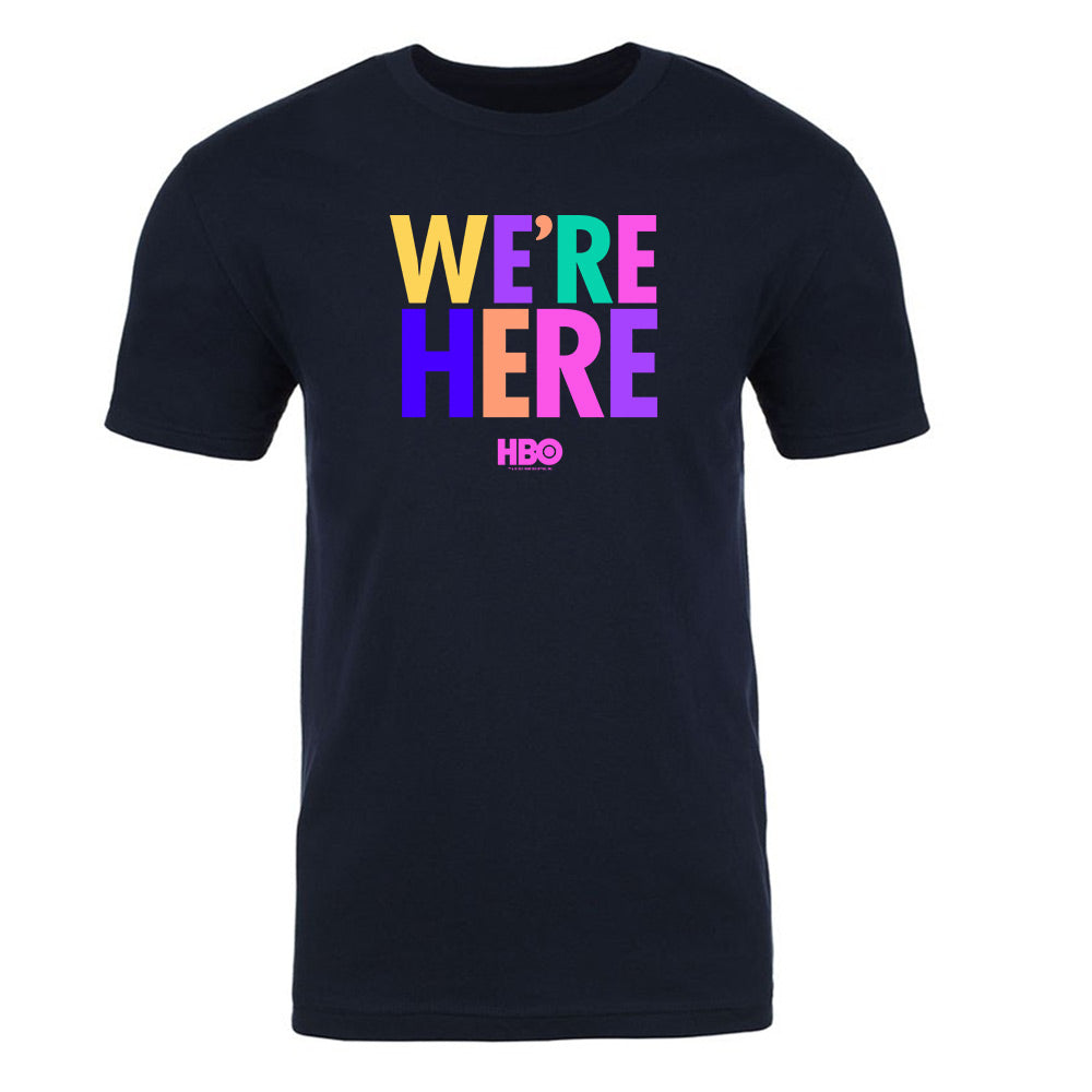 We're Here Rainbow Logo Adult Short Sleeve T-Shirt – HBO Shop